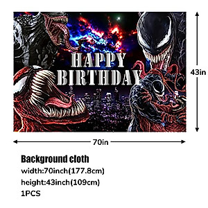 Venom Balloons Party Supplies Arch Garland Kit, Venom Backdrop, Cupcake Toppers,for Baby Shower Wedding Birthday Graduation Anniversary Party Decorations (black)