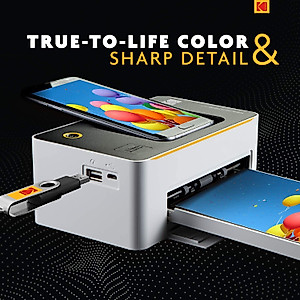 Kodak Dock & Wi-Fi Portable 4x6” Instant Photo Printer, Premium Quality Full Color Prints - Compatible w/iOS & Android Devices