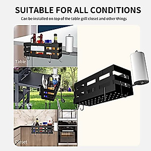 TUDALLK Griddle Caddy for 28"/36" Blackstone Griddles, Space Saving Blackstone Griddle Accessories for Outdoor Grill, BBQ Accessories Organizer with Paper Towel Holder