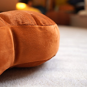 ARTMAGIC Flower Shaped Velvet Decorative Throw Pillow Cushion Ultra Soft Cute Floor Pillow for Couch Bed Sofa, Burnt Orange, 16x16 inch