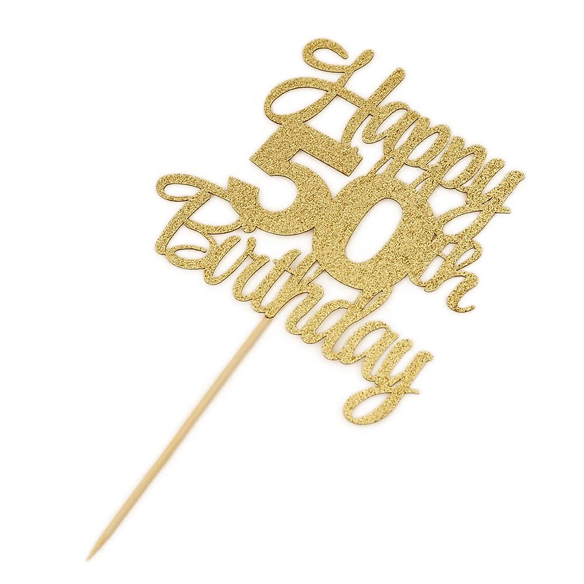 Happy 50th Birthday Cake Topper - 50th Anniversary Cake Topper，happy 50th Birthday Cake Topper，50 Cake Topper Gold，50th Birthday Cake Topper，50th Anniversary Cake Topper Gold Party Decorations