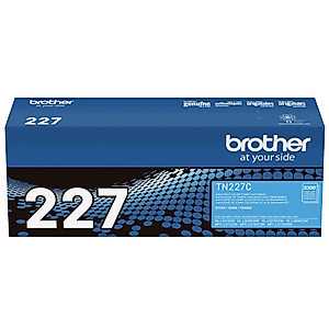 Brother Genuine TN227C, High Yield Toner Cartridge, Replacement Cyan Toner, Page Yield Up to 2,300 Pages, TN227, Amazon Dash Replenishment Cartridge