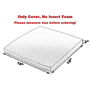 Sigmat Outdoor Seat Cushion Cover Water Repellent Square Chair Cushion Cover-Only Cover Red 18"x18"x2"(2 Covers)
