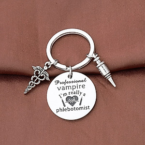 TGBJE Phlebotomy Gift Phlebotomist Gift Professional Vampire I’m Really A Phlebotomist Jewelry Venipuncturist Gift Nurse Jewelry (Phlebotomist key)