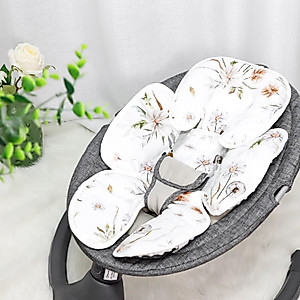 CARUILI Infant Car Seat Insert, 2 in 1 Carseat Head Support for Newborn Girl, Soft Baby Car Seat Head Body Support Cushion Pillow, Reversible & Adjustable Baby Headrest for Stroller, Swing, White