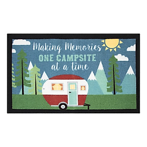 Ritz Premium Washable Stain Resistant Kitchen Rug with Latex Backing, Door Mat for Floor, 20"x36", Happy Camper