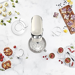 Cuisinart SM-50CRM Precision Master 5.5-Quart 12-Speed Stand Mixer with Mixing Bowl, Chef's Whisk, Flat Mixing Paddle, Dough Hook, and Splash Guard with Pour Spout, Coconut Cream