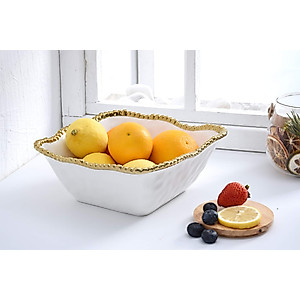 Pampa Bay Golden Salerno Porcelain Medium Square Salad Bowl