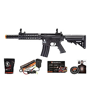 Lancer Tactical Gen 2 Airsoft Rifle SD M4 GEN 2 Polymer- Electric Full/Semi-Auto Airsoft AEG Rifle with 0.20g BBS, Charger and Battery (Black High FPS)