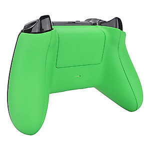 eXtremeRate Soft Touch Grip Custom Bottom Shell Back Panels for Xbox One S & One X Controller, Green Replacement Back Shell Side Rails w/Battery Cover for Xbox One S X Controller Model 1708