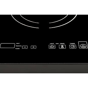 True Induction TI-1B 12-inch Single Element Black Induction Glass-Ceramic Cooktop 1750W 858UL Certified