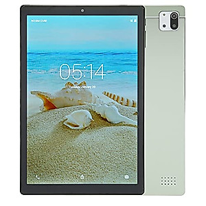 soobu 10in Tablet, 2.4G 5G Dual Band WiFi 4GB 64GB Green 3G Network Tablet PC 100‑240V for Office for Students (US Plug)