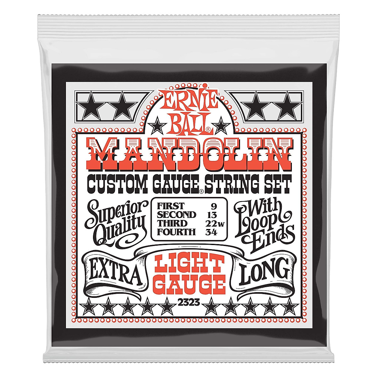 Ernie Ball Light Stainless Steel Mandolin Strings, 9-34 Gauge (P02323)