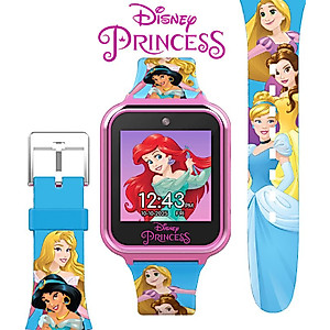 Accutime Disney's Princess Kids' Touchscreen Interactive Smartwatch, Built in Selfie-Camera, Easy-to-Buckle Strap, Model: PN4258AZ