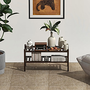 Shoe Rack 2-Tier Organizer-Stackable Storage Shelf with Multi-Function Combinations-Free Standing Bamboo Shoe Racks for Closet,Entryway,Hallway,Bathroom,Living Room Shoe Organization (Brown,2-Tier)