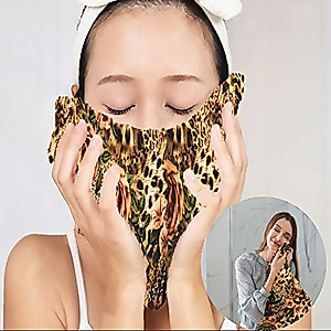 LianMei Bathroom Hand Towels 2 Pack Leopard Soft Luxury Cotton Hand Towel Used for Beach,Kitchen,Bathroom,Spa,Gym Hotel Use