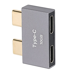 USB C Hub, Mini Type‑C Adapter Type‑C Expansion Dock Adapter for Thunderbolt 3 USB Adapter 10Gbps Aluminum Alloy Type‑C Adapter Data Extender Hub(Type-C Revolution to Type-C
