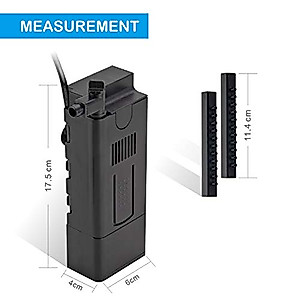 hygger 110GPH 7W Aquarium Power Filter Pump, Water Flow Adjustable, for 2-8 Gallon Fish Tank