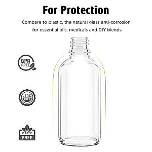 Tecohouse Glass Spray Bottles, 2-Pack 4oz Glass Spray Bottles for Cleaning Solutions, Fine Mist with Labels, Funnel, Pipettes - Clear