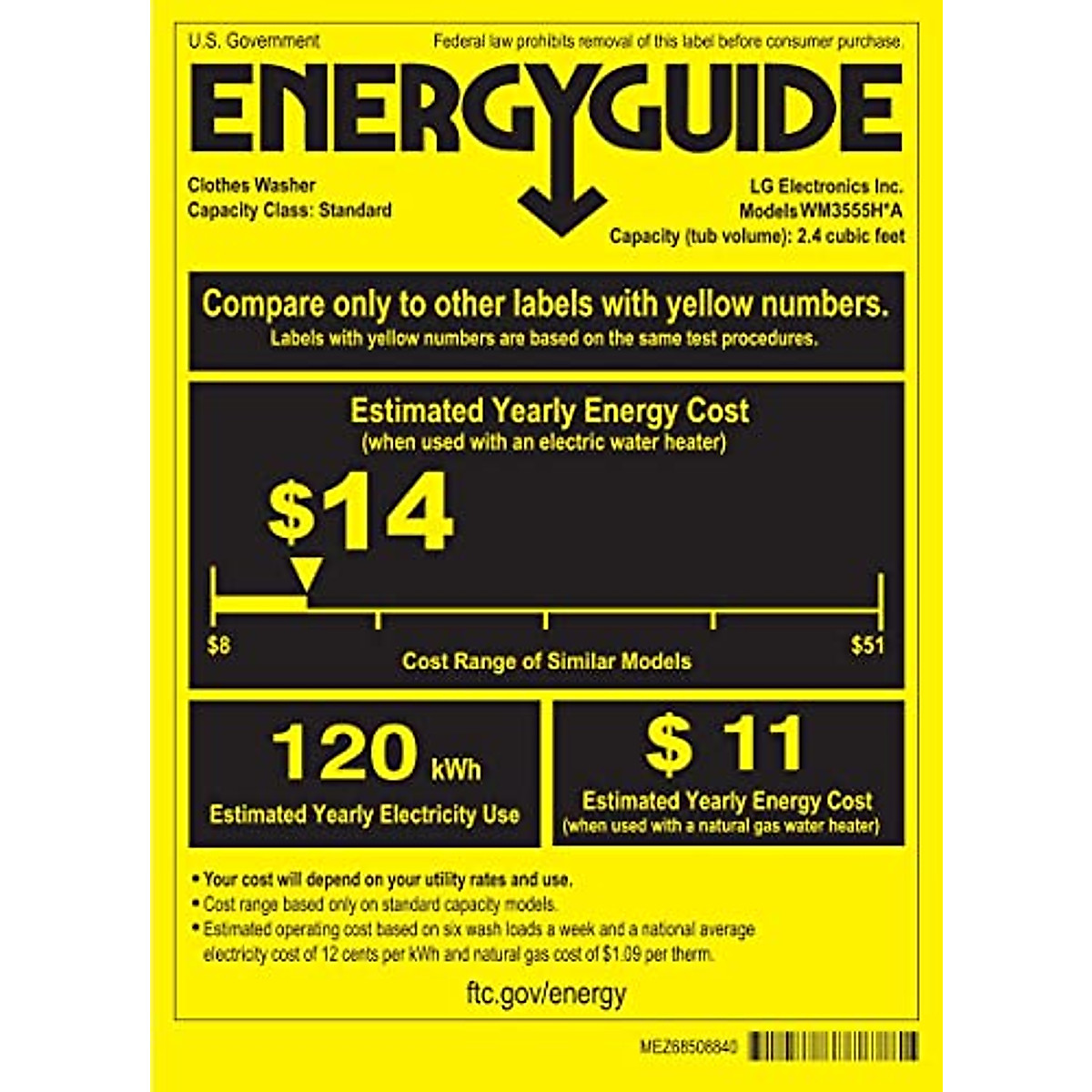 LG WM3555HVA 24 Inch Smart Front Load Washer/Dryer Combo with 2.4 cu.ft. Capacity, 14 Wash Programs, 13 Wash Options, 8 Dry Cycles, TurboWash™, Allergiene™ Cycle, Sanitize Cycle, Steam Refresh,