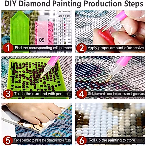 DIY 5D Diamond Painting by Number Kits,Full Drill Crystal Rhinestone Embroidery Pictures Arts Craft for Home Wall Decoration Christmas Vacation 12X16Inch