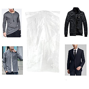 Pack of 50 Garment Bag,Transparent Suit Bag,Clothing Cover,Gown and Dress Storage Bag (60 × 90 cm)