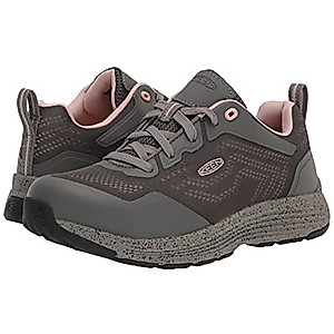 KEEN Utility Women's Sparta 2 Low Height Alloy Toe Industrial Work Shoes, Steel Grey/Peach Whip, 7 Wide