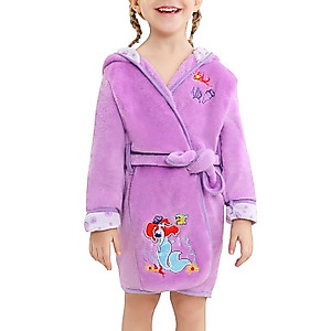 JUNG KOOK Toddler Baby Boys Girls Cartoon Bathrobe Cape Beach Towel Hoodie Robe Night-Robe
