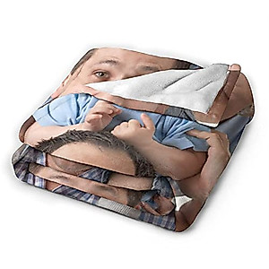 Custom Blanket with Photo Text Personalized Bedding Throw Blankets Customized Flannel Fleece Blankets for Family Birthday Wedding Gift Fits Couch Sofa Bedroom Living Room - 30"x40"