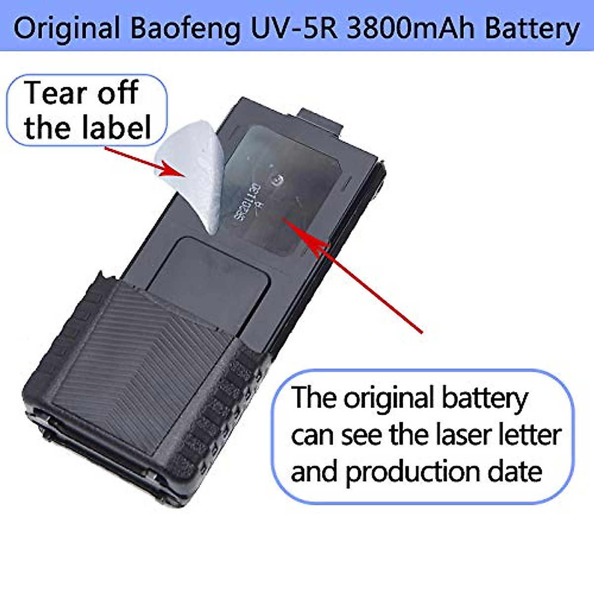 BAOFENG BL-5 3800mAh Extended Battery Walkie Talkie UV-5R BF-F8HP UV-5RX3 RD-5R UV-5RTP UV-5R MK2 MK3X MK5 Plus Series Two Way Radio