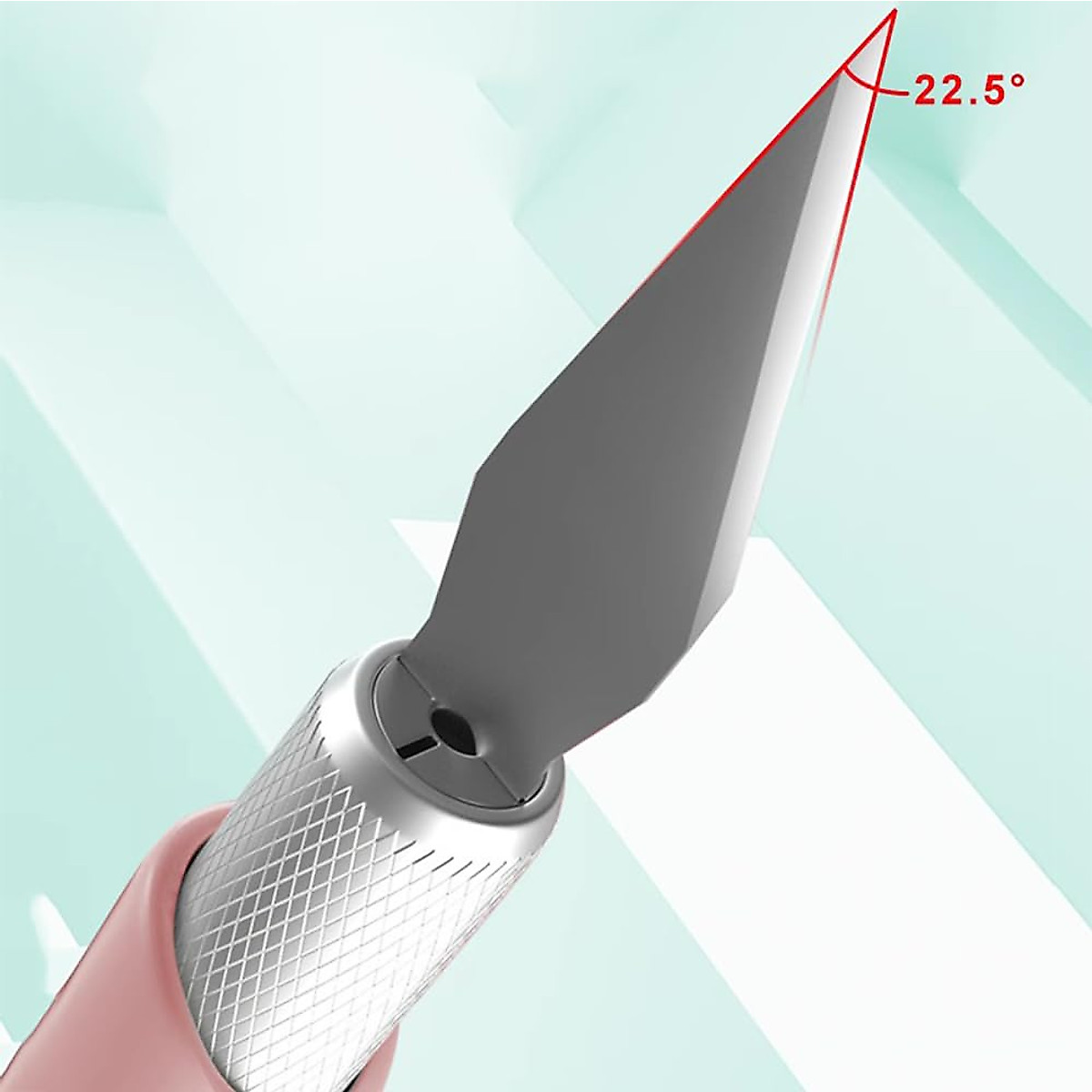 Craft Hobby Knife Exacto Knife with 10 Pcs Stainless Steel Blade Kit for DIY Art Work Cutting, Hobby, Stencil, Scrapbooking-11pack (Pink knife)