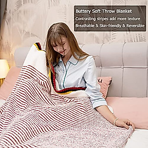 Gift for Mom Knit Blanket from Daughter Son Soft Throw Blankets for Women Love You Birthday Mom Gifts Wife Her Grandma Couch Bed Lightweight Warm (50"x60")