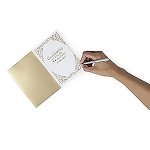 Hallmark Mahogany Wedding Card (Gold Heart), Gold Lettering (0299RZD2062)