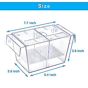 DaToo Fish Breeding Box Aquarium Holding Tank Transparent Fish Isolation Box Acclimation Hatchery Incubator Breeder Box for Baby Fish Betta Shrimp Clownfish Guppy
