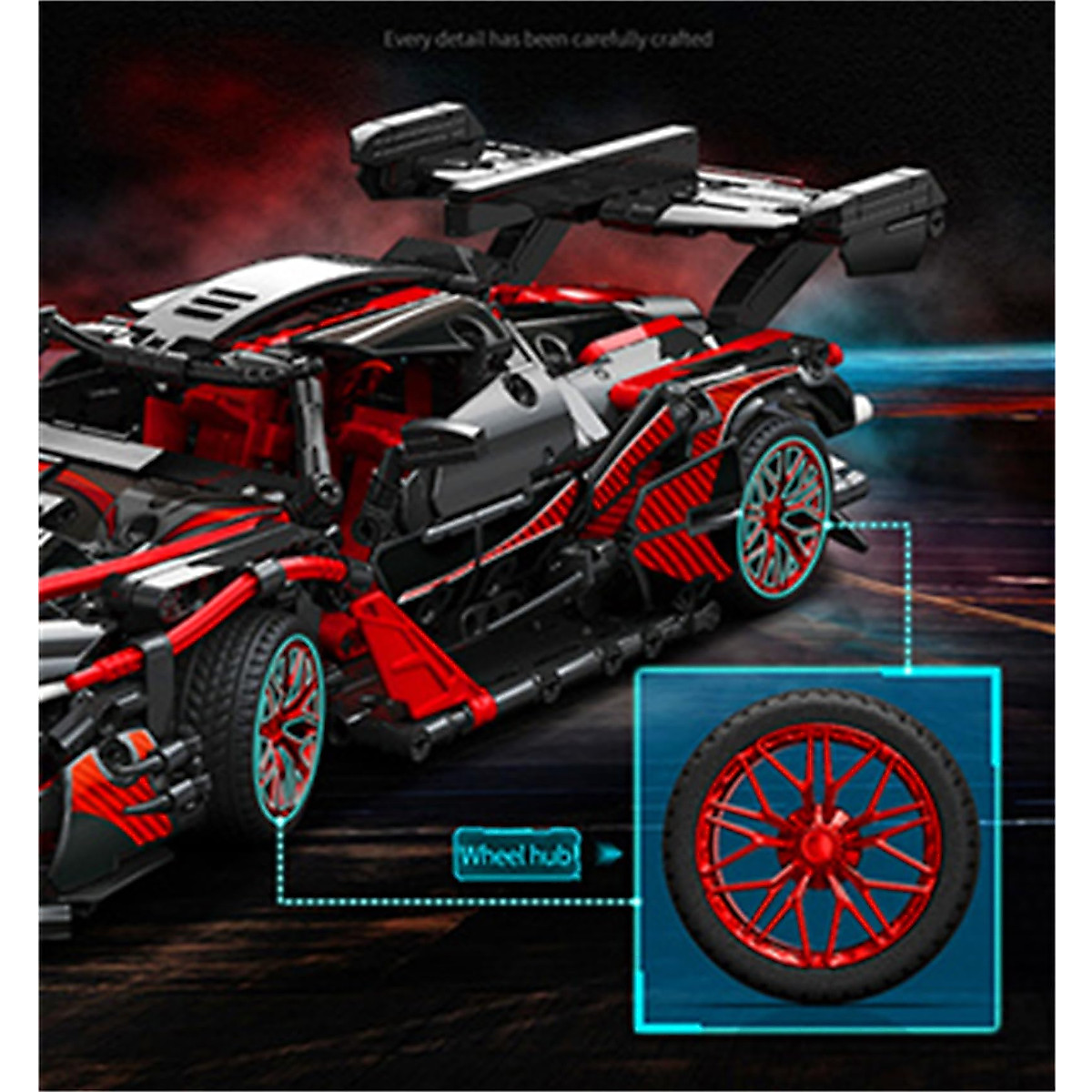 CAEROKEERL Car Block Toy Set -1392 Pieces, MOC Block Super Car Model Kit, for Children and Boys' Play Ages 8-12-14 and Older