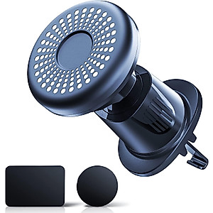 [ Military-Grade Magnetic Vent Hook] Phone Holder for Car, Hands Free Phone Car Mount Strong Magnet Air Vent Mount, 360° Rotation Car Phone Holder Compatible with iPhone Samsung Galaxy All Smartphones