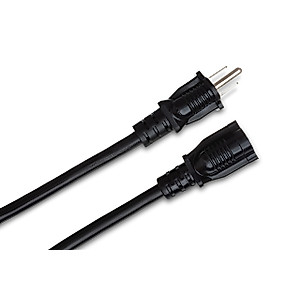 Hosa PWX-408 NEMA 5-15R to NEMA 5-15P Power Extension Cord, 8 Feet