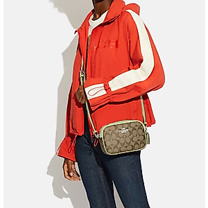 Coach Women's Mini Jamie Camera Bag (Signature Canvas Khaki Pale Lime)