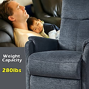 cinkehome Electric Power Recliner-Small Breathable Fabric Reclining Chair-USB Ports-Electric Home Theater Seating-Recliners for Small Spaces-Home Living Room Bedroom-Grey