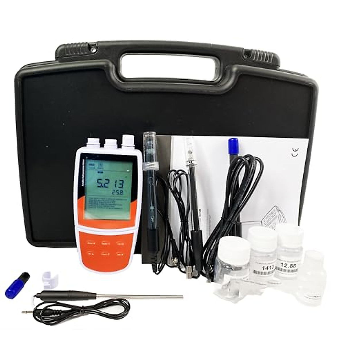 HFBTE Multiparameter Water Quality Analyzer for Measuring PH,ORP,Conductivity,TDS,Salinity,Resistivity,DO and Temperature With pH Electrode,Conductivity Electrode,Dissolved Oxygen Electrode,Temp Probe