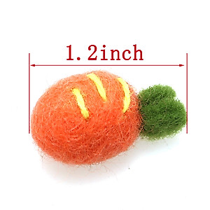 HJ Garden 5pcs Wool Felting Carrots, Home Decoration Ornament Gift, Orange