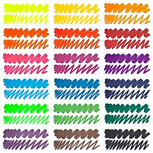 ARTEZA Glass Board Markers, Pack of 18, 10 Classic and 8 Neon Colors for Whiteboards and Windows, Erasable Dry Erase Markers, Office, School Supplies