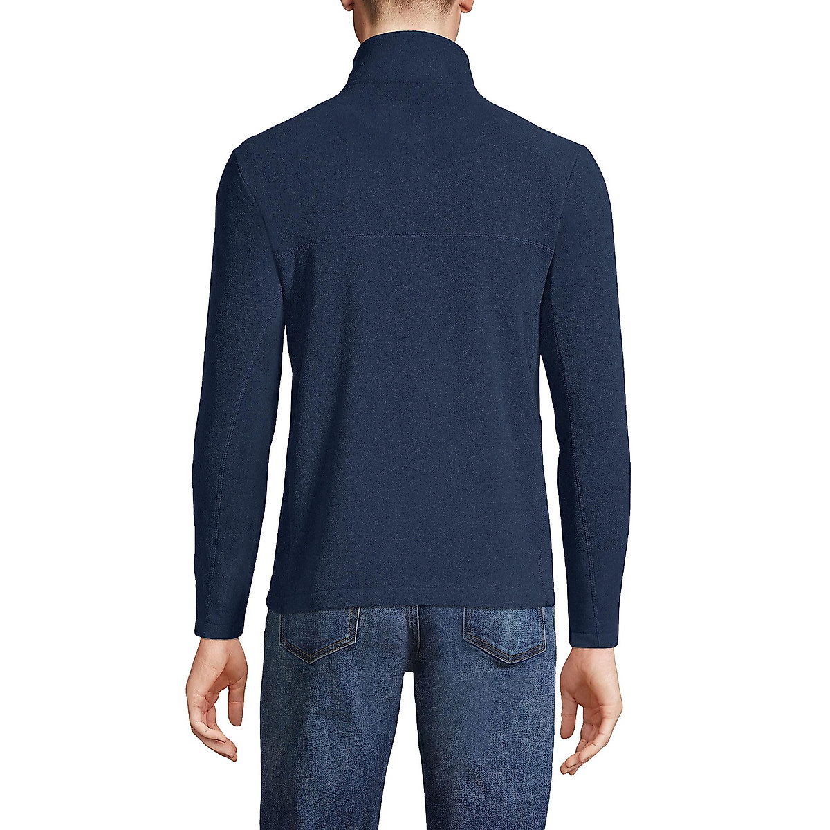 Lands' End Mens T100 Fleece Quarter Zip Radiant Navy Regular Large