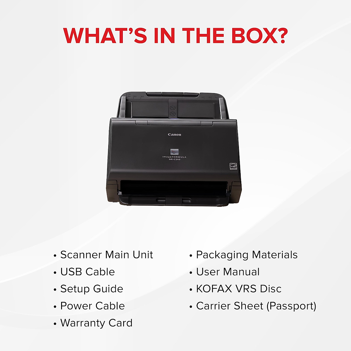 Canon 0651C002 ImageFORMULA DR-C240 Office Document Scanner