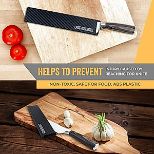 Uberschnitt's Chef’s Knife Guard Set, Professional 2-piece Non-Scratch Felt-Lined Culinary Knife Organizer and Cover Travel Kit for Chefs(2-Piece Knife Edge Gaurd Set)