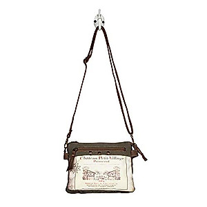 Myra Bag Pomerol 1964 Upcycled Canvas & Leather Small Crossbody Bag S-1241 , Brown , One Size