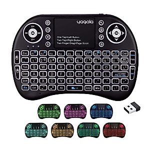 SGH (Updated) 2.4GHz Mini Wireless Keyboard with Touchpad Backlit,QWERTY Handheld Keyboard Combo and Mouse for Android TV Box /Smart TV/PC/Fire/Windows Black