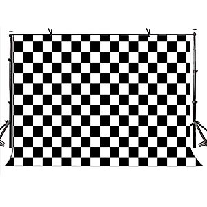 LYLYCTY 7x5ft Checkers Backdrop Black and White Racing and Checkered Pattern Photo Booth Chess Board Texture Grid Photography Background LYZY0505