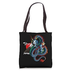 Japanese Aesthetic Dragon Tokyo Japan Asian 80’s Manga Anime Tote Bag