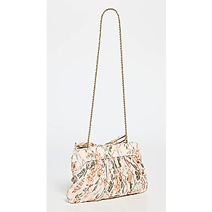 Loeffler Randall Women's Rayne Pleated Frame Clutch with Bow, Cream Botanical Floral, One Size